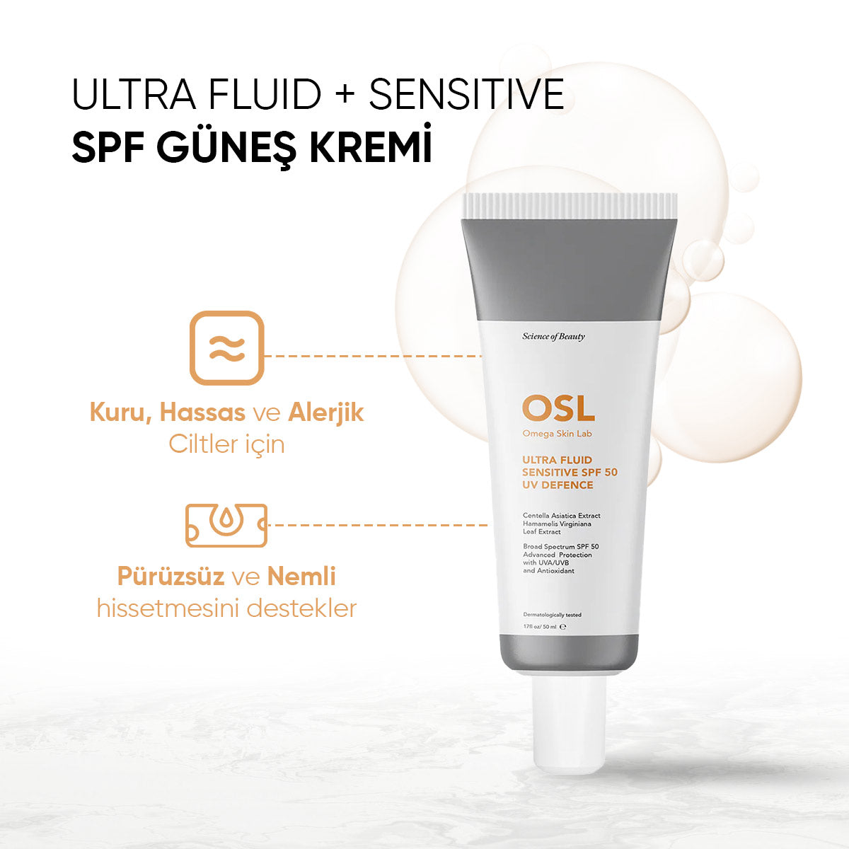 Ultrafluid + Sensitive SPF 50 50 ml (Kuru, Hassas ve Alerjik Ciltler İ ...
